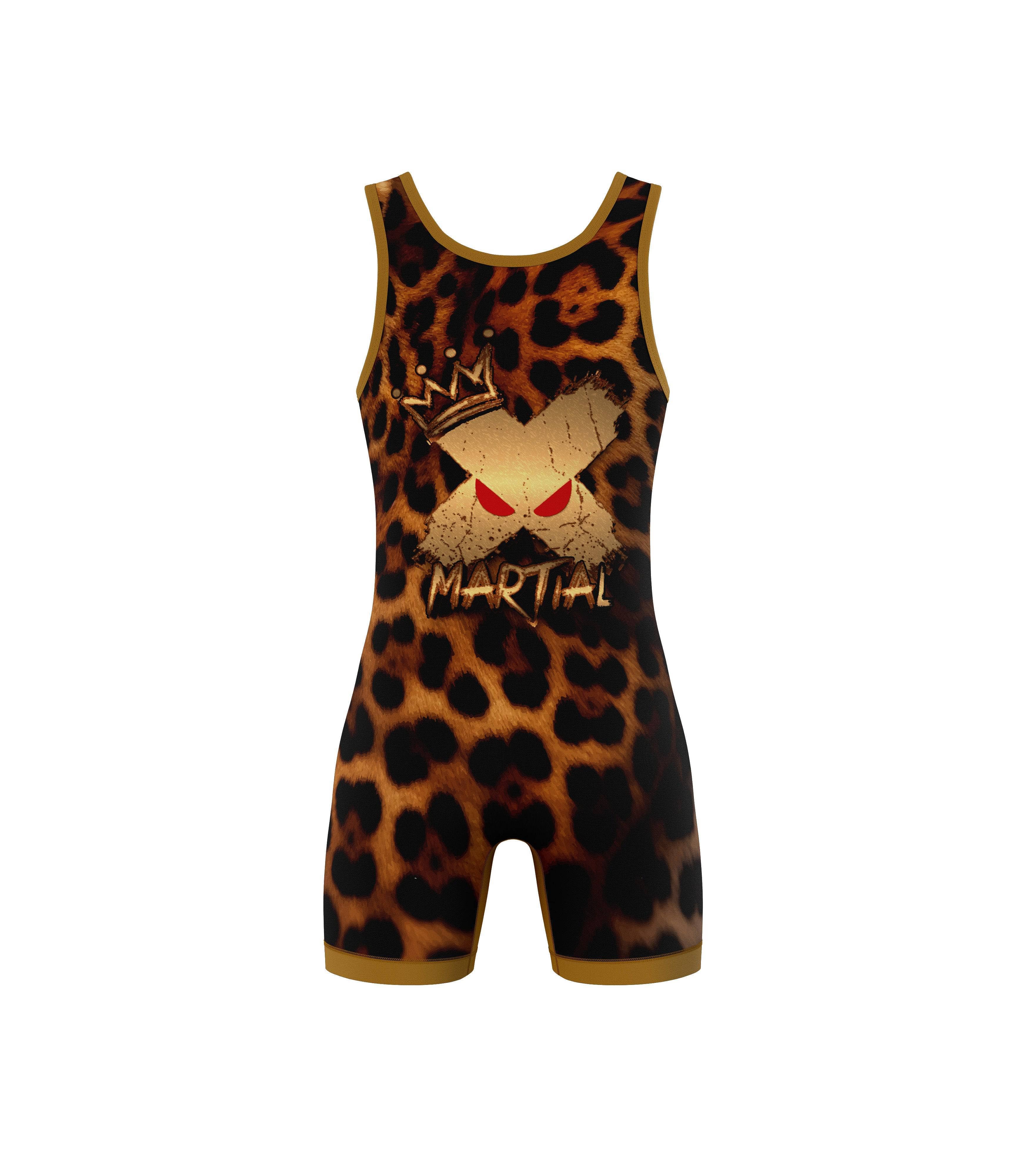 Leopard Kids Wrestling Singlet - XMARTIAL