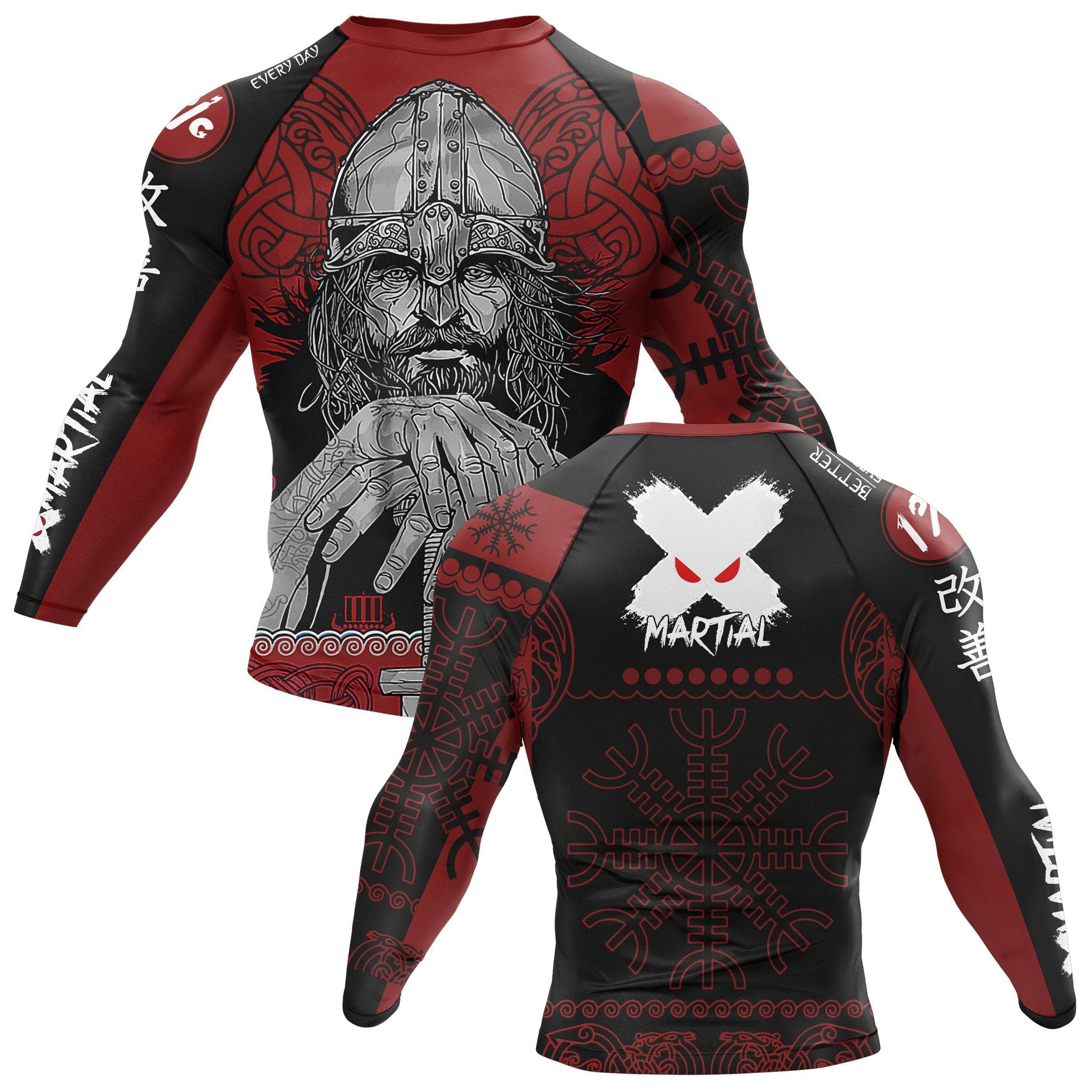 Red Viking BJJ Rash Guard - XMARTIAL