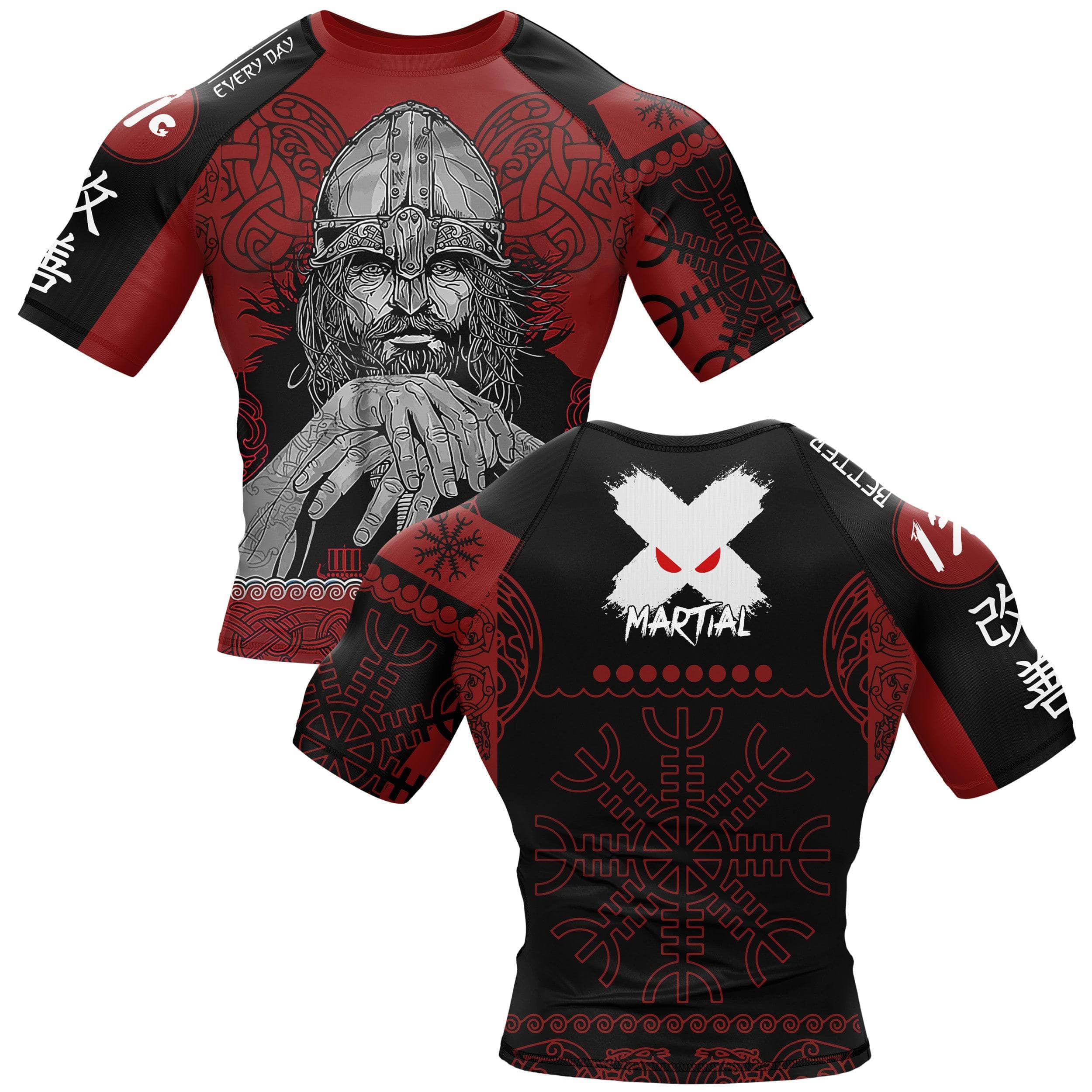 Red Viking BJJ Rash Guard - XMARTIAL